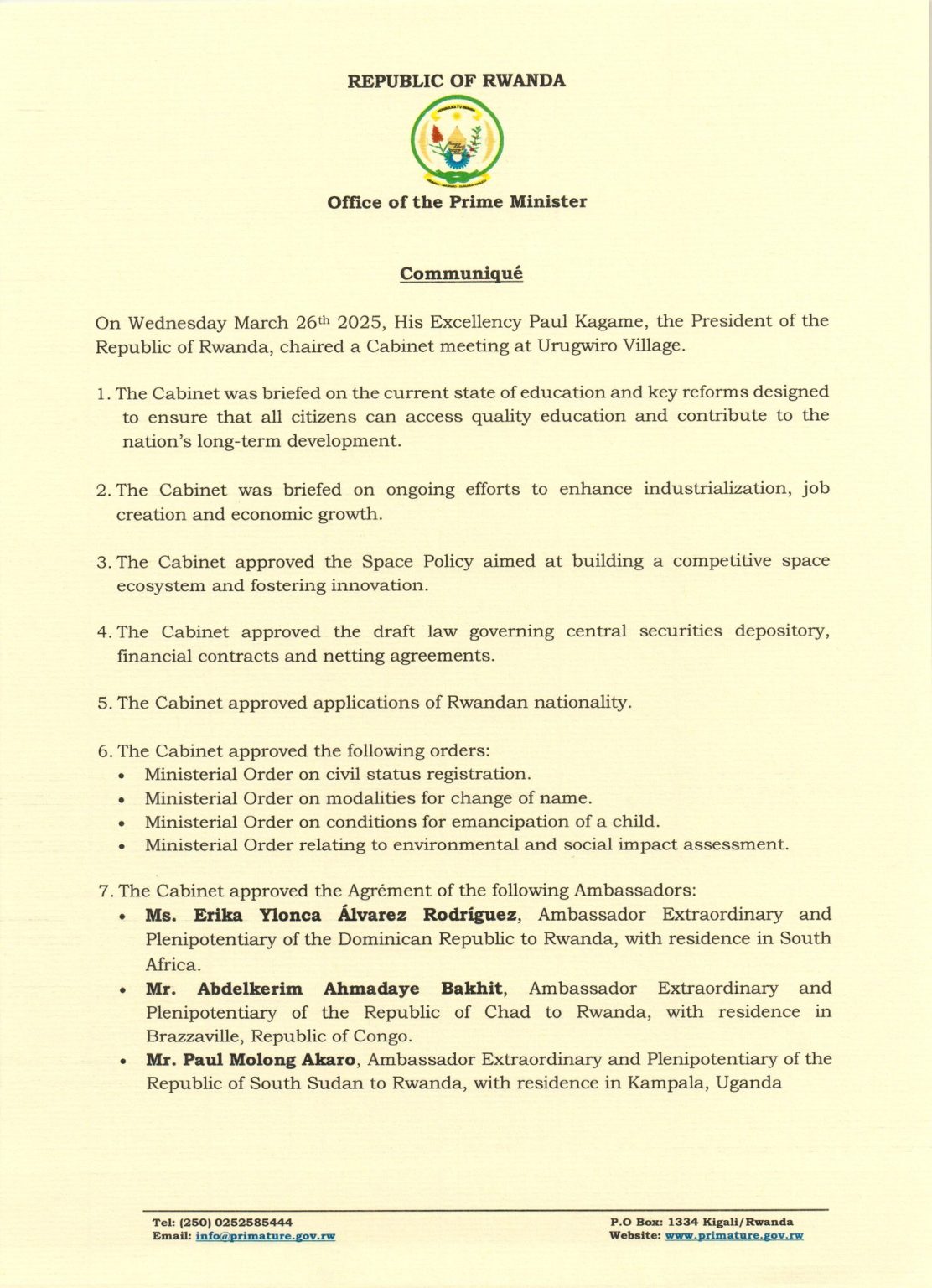 Col. Kayigamba appointed to head RIB - MKU Magazine